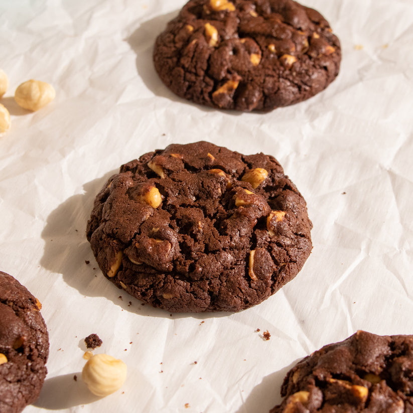 Toasted Hazelnut Double Chocolate Cookies | Soft Baked | Eggless ...